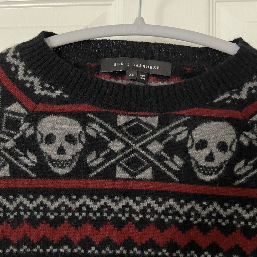 Skull Cashmere Miley Fair Isle Skull Cashmere Sweater… - Gem